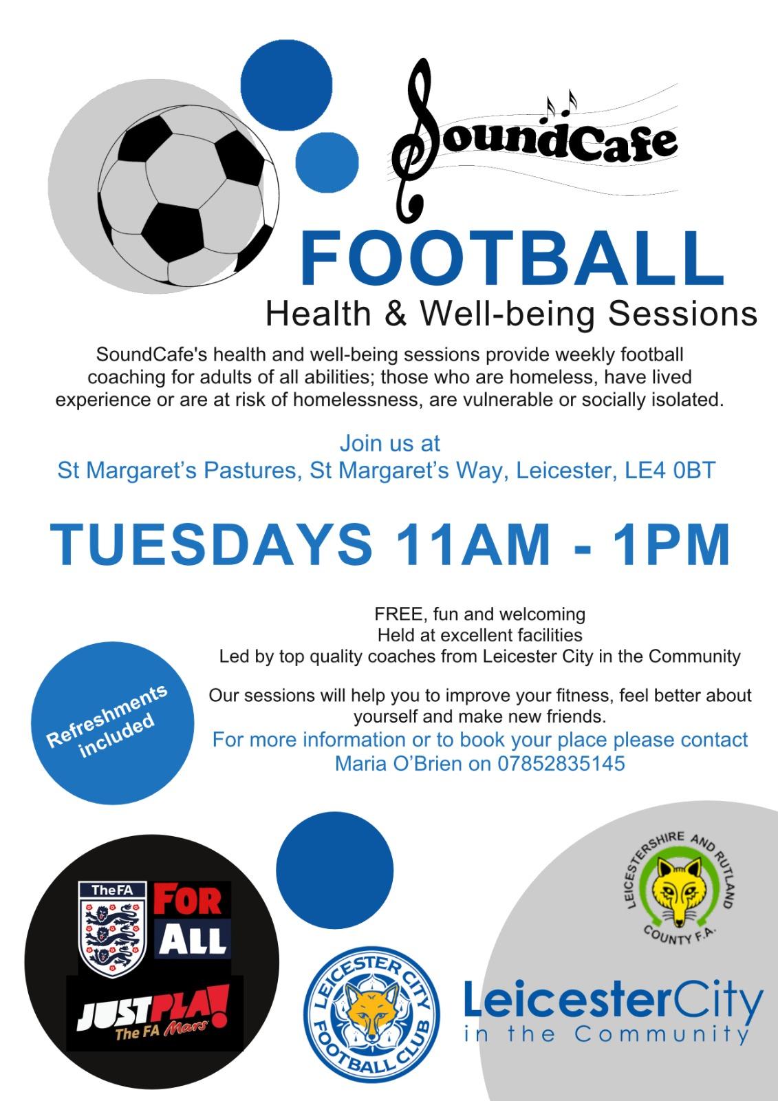 Football health & well-being sessions - SoundCafe Leicester